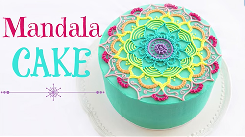 Rainbow Mandala Buttercream Cake Tutorial
